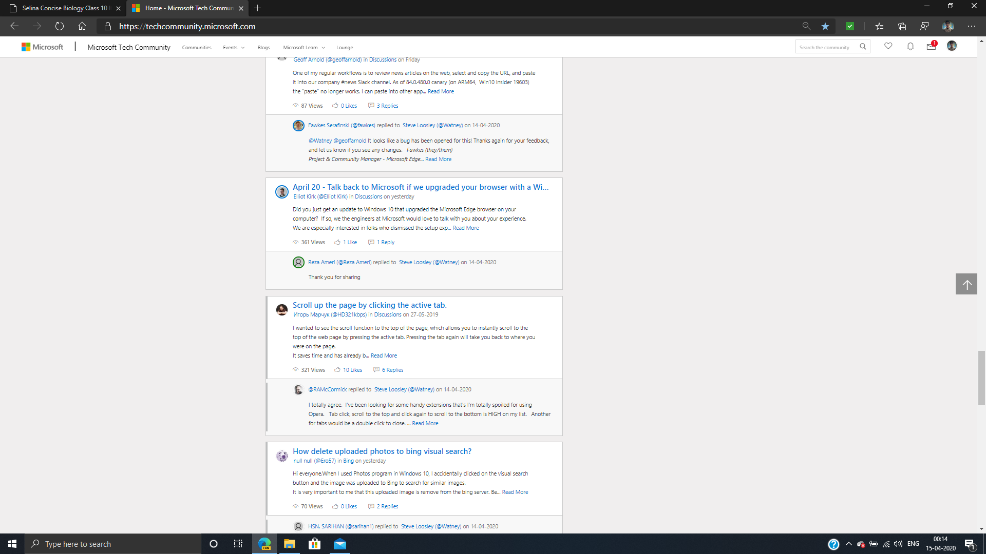 Issue in showing the username of who is replied to on the main screen | Microsoft Community Hub