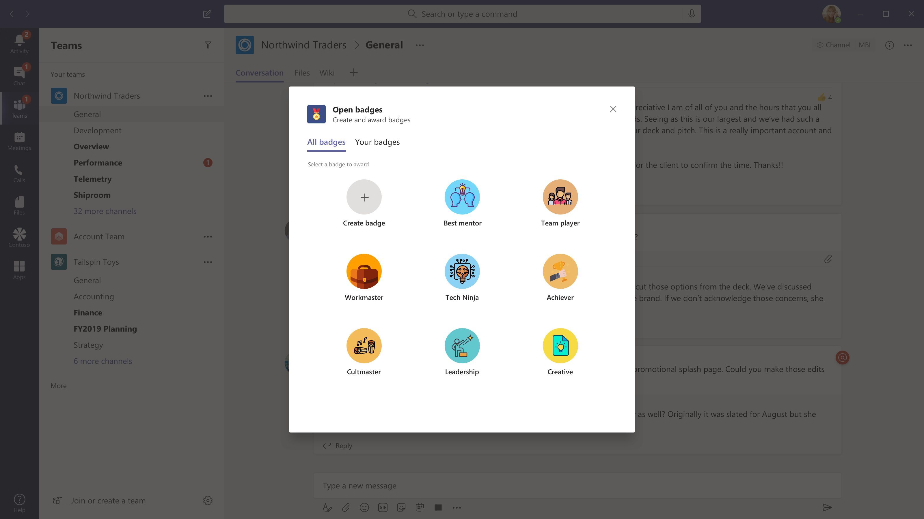 Create and award digital publicly verifiable badges in Teams ...