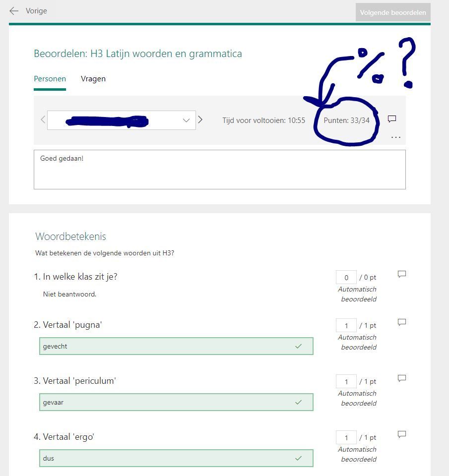 Microsoft Forms quizes responses automatically showing a percentage ...