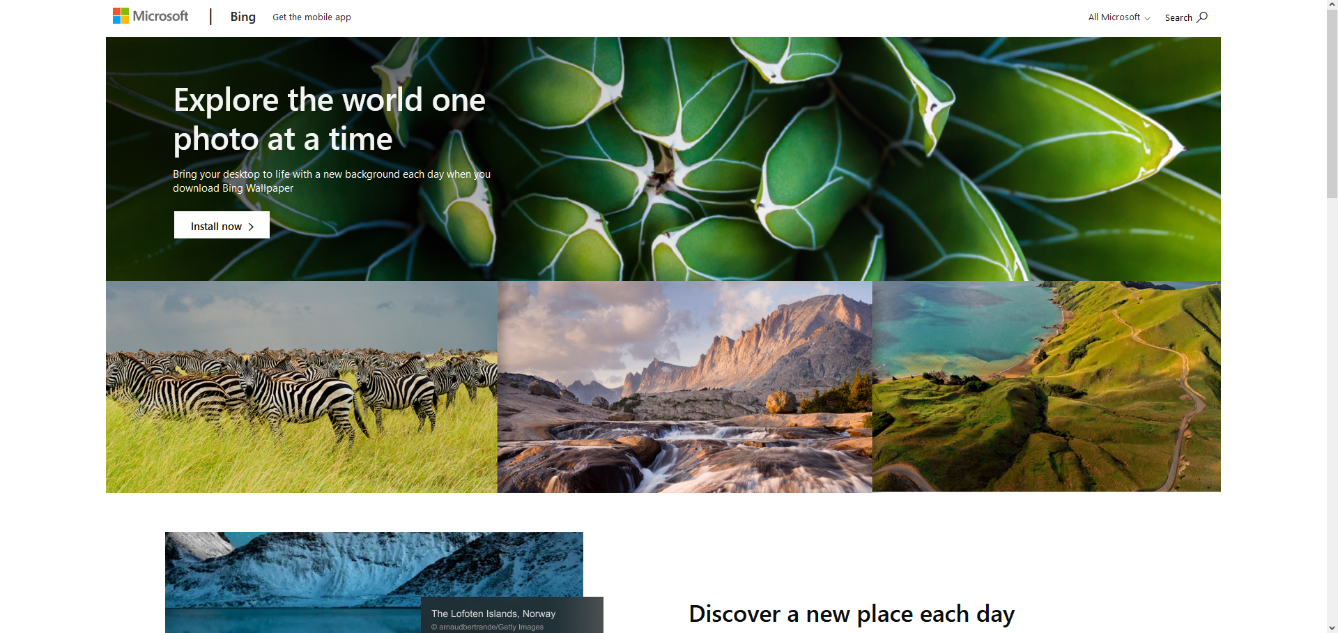 Microsoft just released official app to set the Bing homepage image as ...