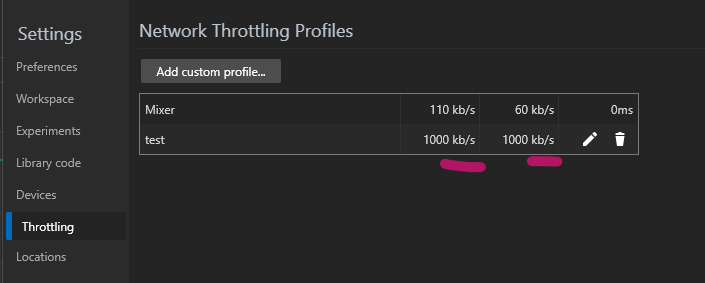 Is this really kb/s or KB/s? Edge Dev tools - Network Throttling ...