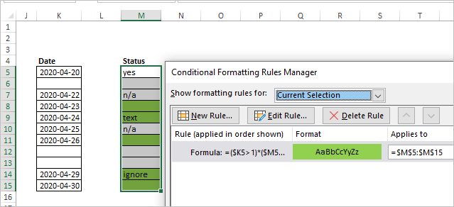 How to carry conditional formatting down from row to row | Microsoft ...
