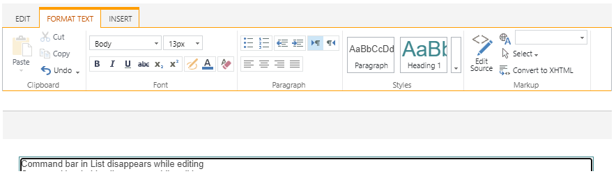 Command Bar disappears when editing in List / SP Modern | Microsoft ...