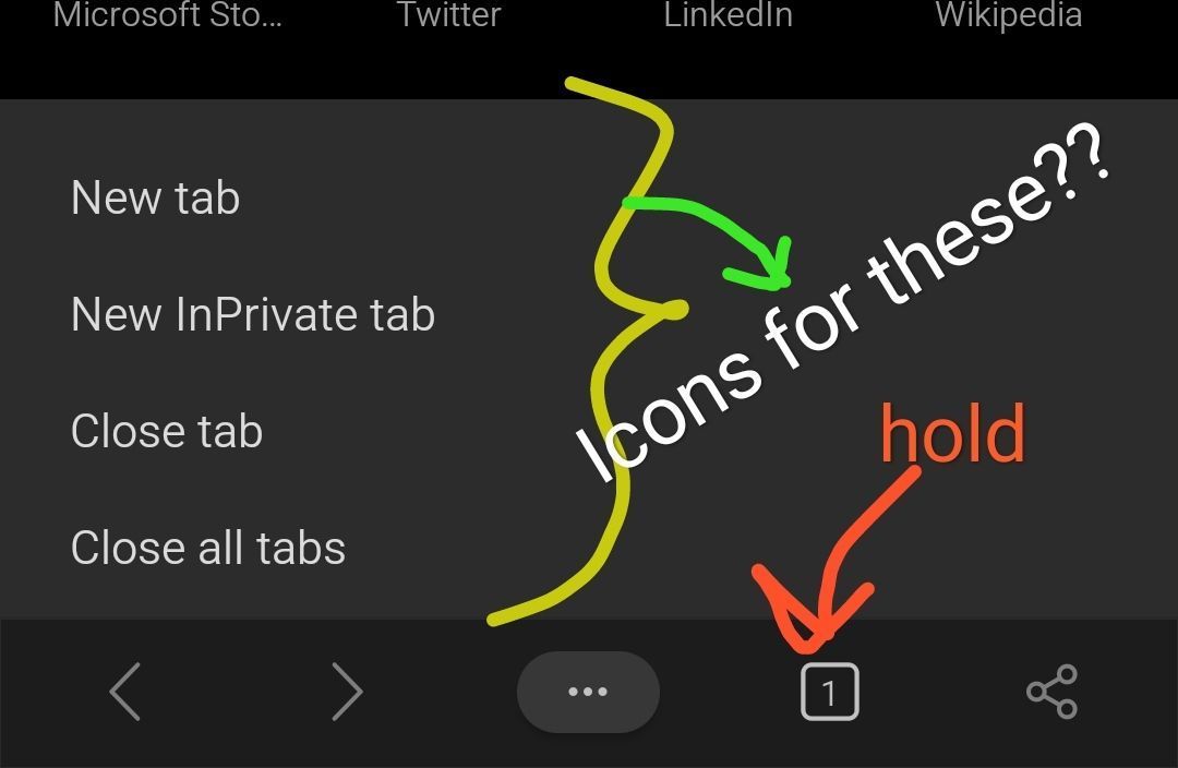 Add icons for these in Android edge | Microsoft Community Hub