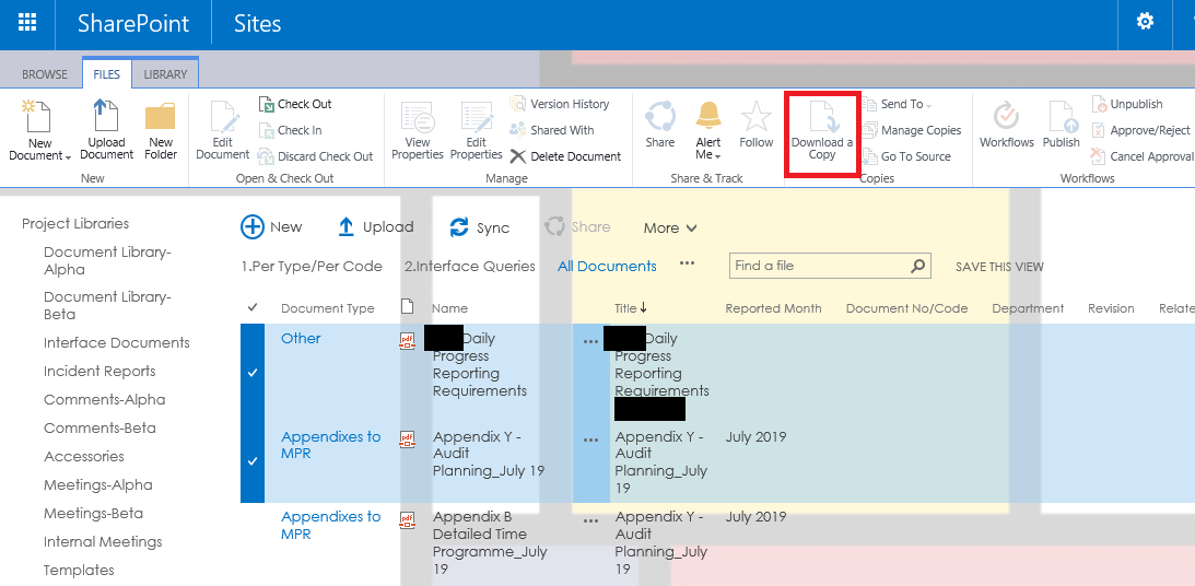 SharePoint Server 2016-"Download a copy" disabled | Microsoft Community Hub