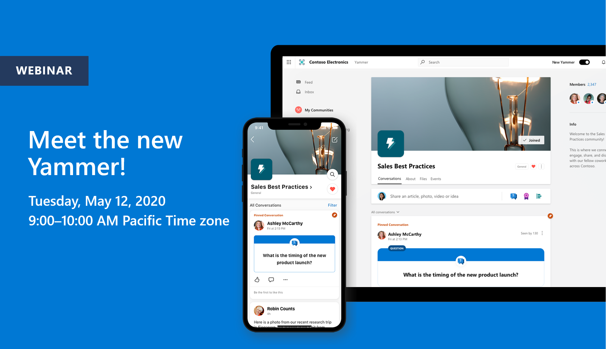 Meet the new Yammer webinar: May 12, 9:00–10:00 AM PT | Microsoft ...