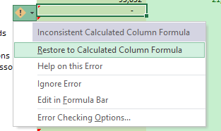 Inconsistent calculated column formula | Microsoft Community Hub