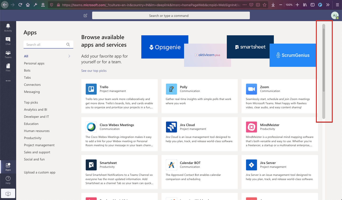 UI Bug: Microsoft Teams Apps page slider issue | Microsoft Community Hub
