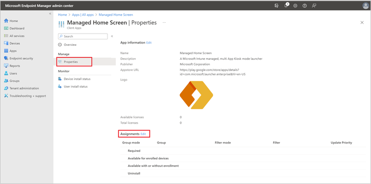 How to setup Microsoft Managed Home Screen in kiosk mode on Dedicated and Fully managed devices ...