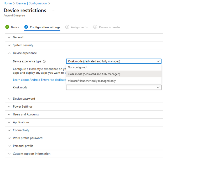 How to setup Microsoft Managed Home Screen in kiosk mode on Dedicated ...