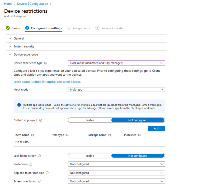 How to setup Microsoft Managed Home Screen in kiosk mode on Dedicated ...