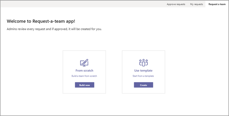 Automate teams provisioning with the Request-a-team app template ...