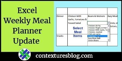 Excel for good: Meal Planning using Excel | Microsoft Community Hub