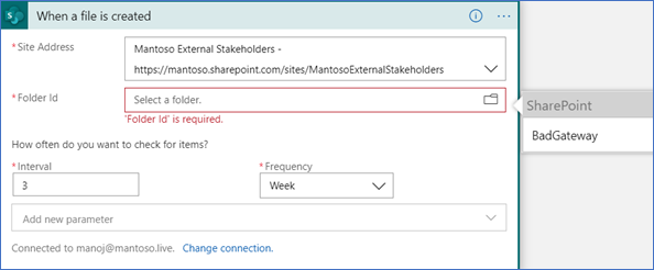 Bad Gateway Error - SharePoint connector in Azure Logic Apps | Microsoft Community Hub