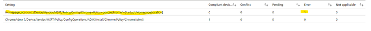 Intune: Custom Policy Configuration: Setting fails with error: -2016281112 (Remediation failed ...