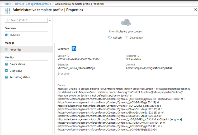 Intune Admin Template Config Profile error | Microsoft Community Hub