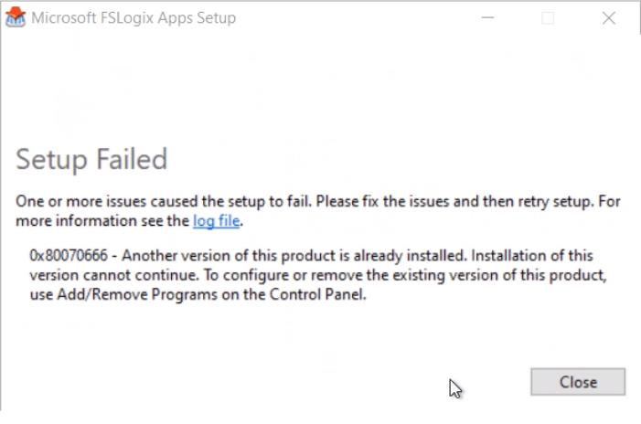 Error while updating FSLogix | Microsoft Community Hub