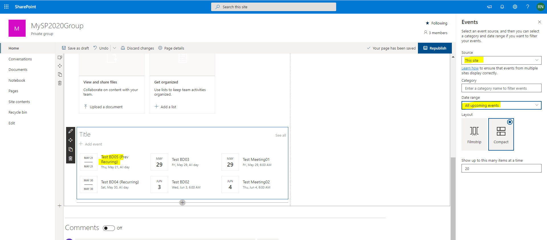 Recurring Events issue in a SharePoint Online site. | Microsoft Community Hub