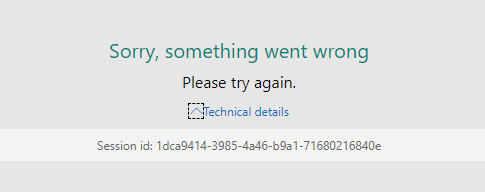 Sorry, something went wrong. | Microsoft Community Hub