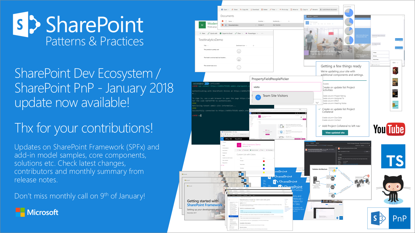 SharePoint Dev Ecosystem / SharePoint PnP - January 2018 update now ...