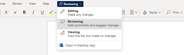 Open with Review Mode on Word for the Web | Microsoft Community Hub