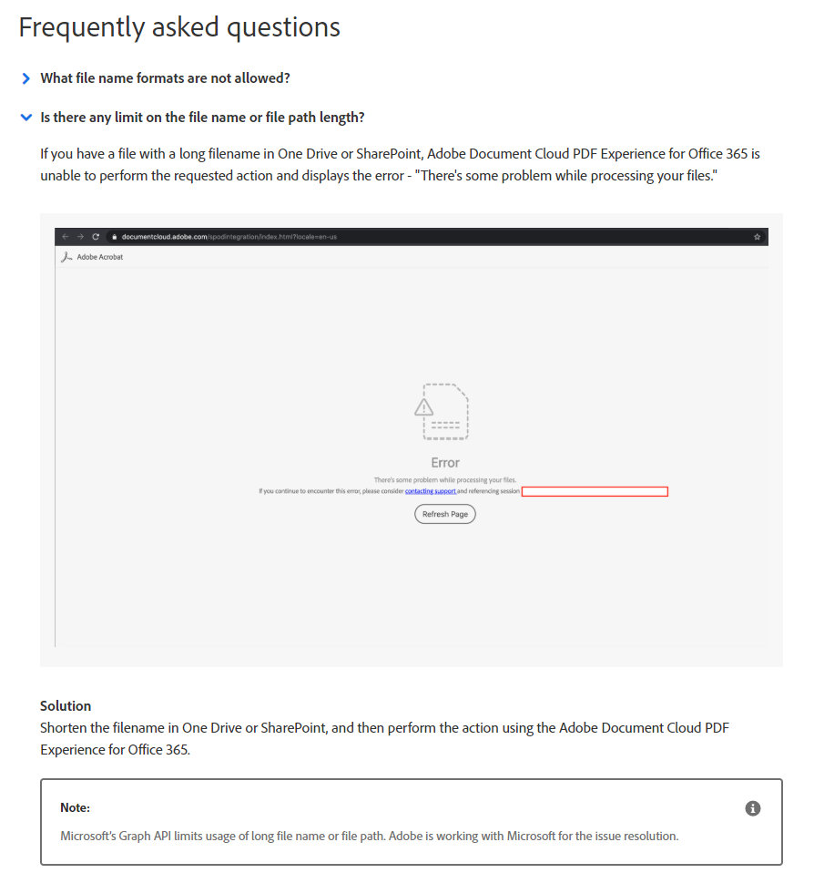 Questions about on MS Graph limits on long filename/path (Document Cloud and SharePoint ...