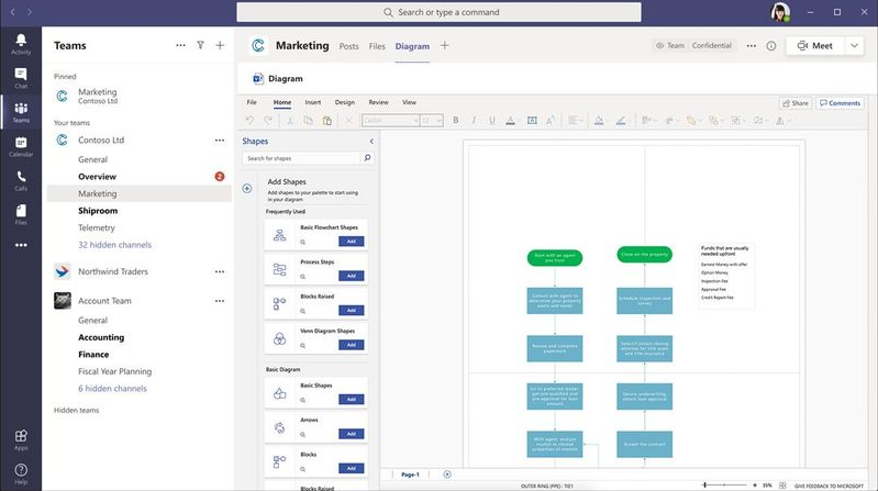 Visio as a tab in Microsoft Teams is generally available | Microsoft ...