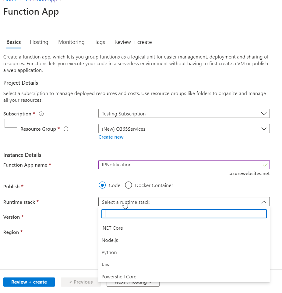 Javascript is missing as a runtime stack for Azure Function Apps ... Javascript is missing as a runtime stack for Azure Function Apps ...