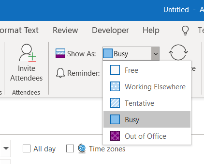 Create or custom Free Busy Status in Outlook Office 365 | Microsoft ...
