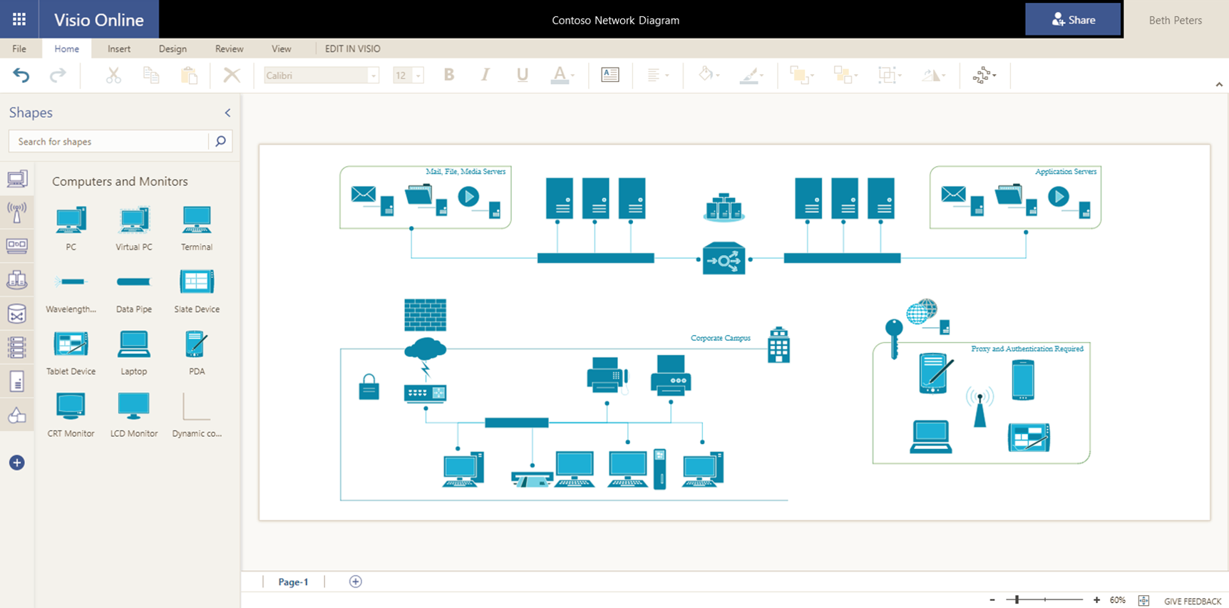 Extend diagramming to IT with network diagrams in Visio Online ...
