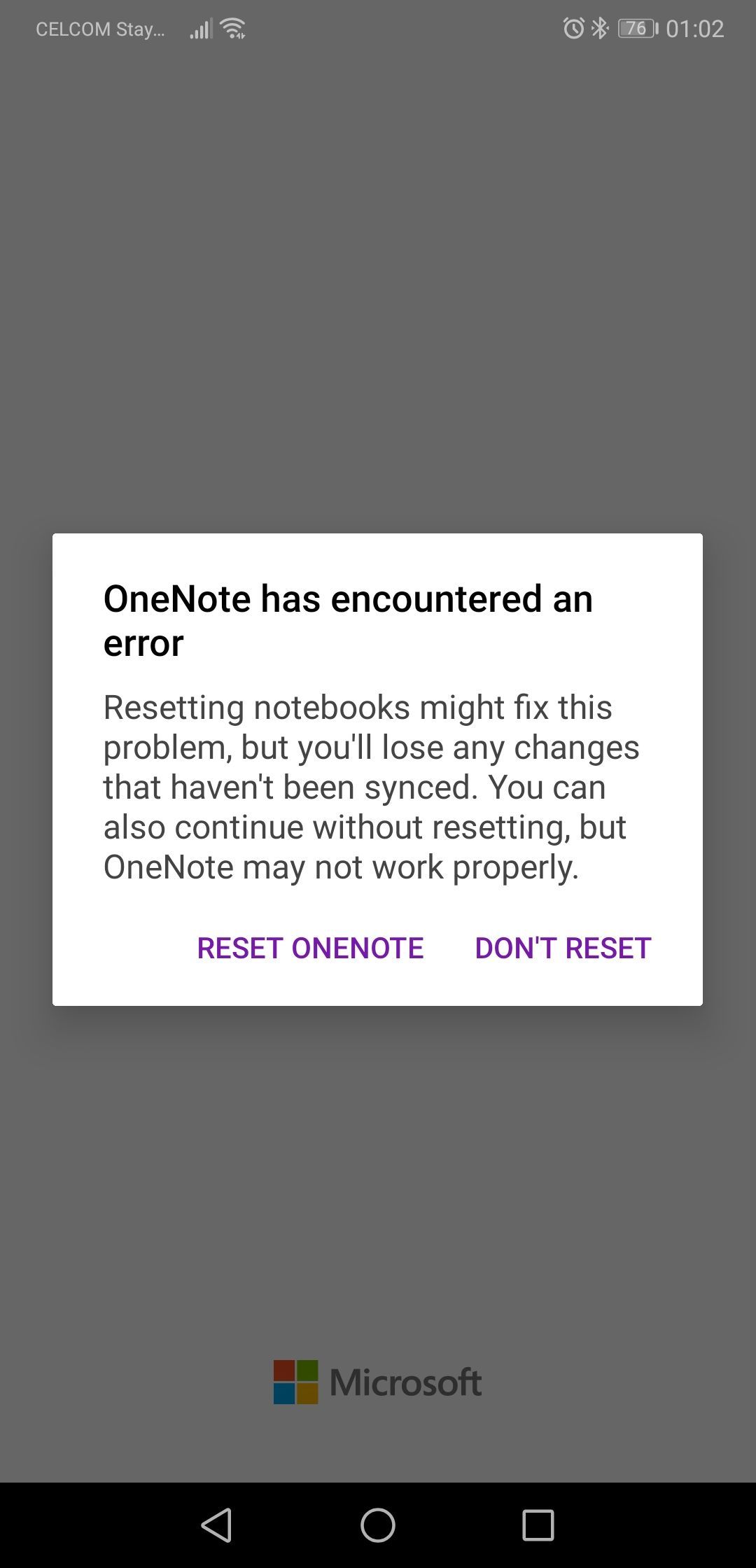 One Note App In Android Phone Keep Showing 'OneNote has encountered an error' | Microsoft ...