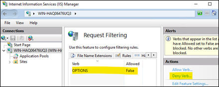 HTTP OPTIONS and Default page vulnerabilities