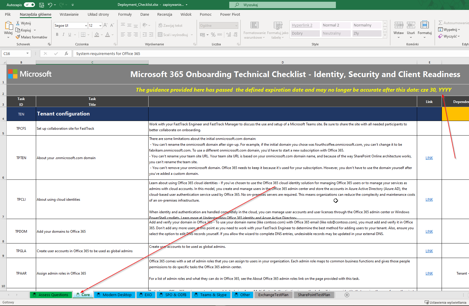 How to unlock Excel file with Deployment Checklist? | Microsoft ...