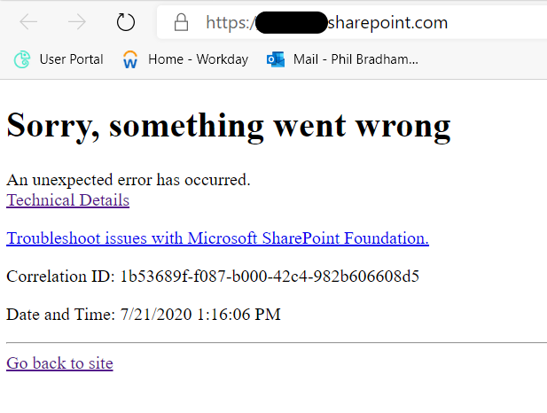 Sorry, something went wrong ...in Edge Chromium | Microsoft Community Hub