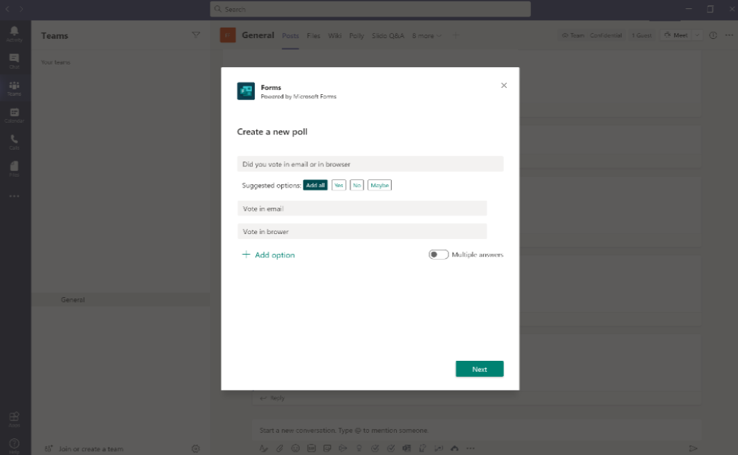 Feedback Survey - Poll in Teams by Microsoft Forms | Microsoft ...