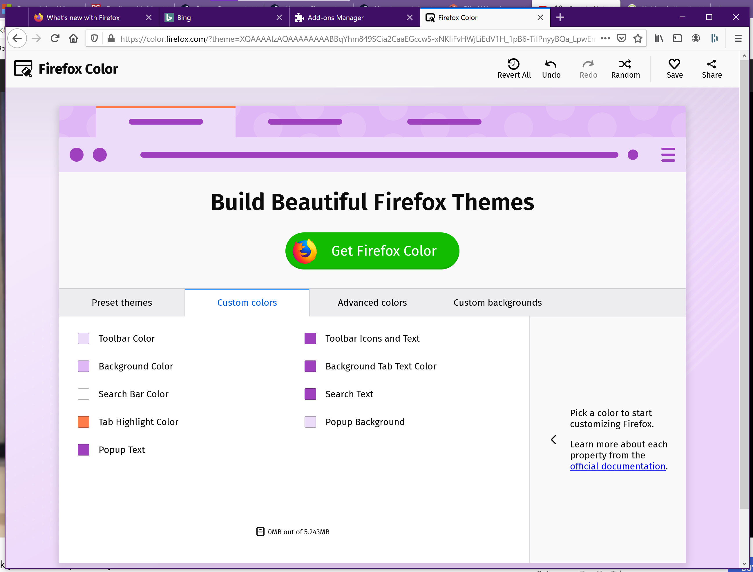 Customization (Firefox Color) | Microsoft Community Hub
