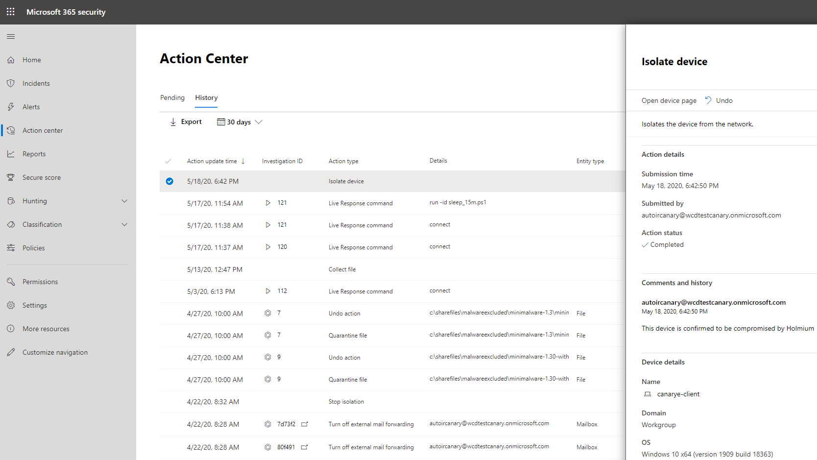 The Action center in Microsoft Threat Protection – Your one-stop shop ...