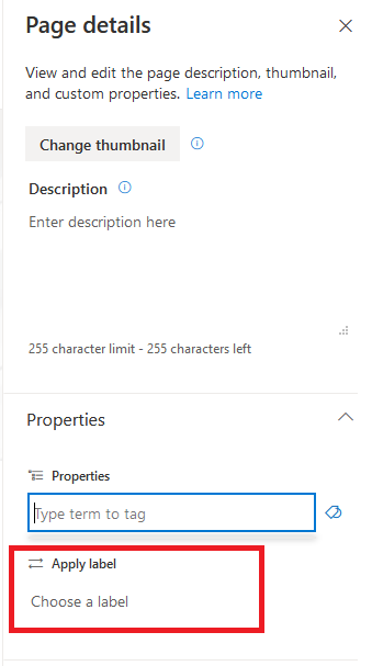 Can i hide the “Apply Label” inside our site pages's properties ...