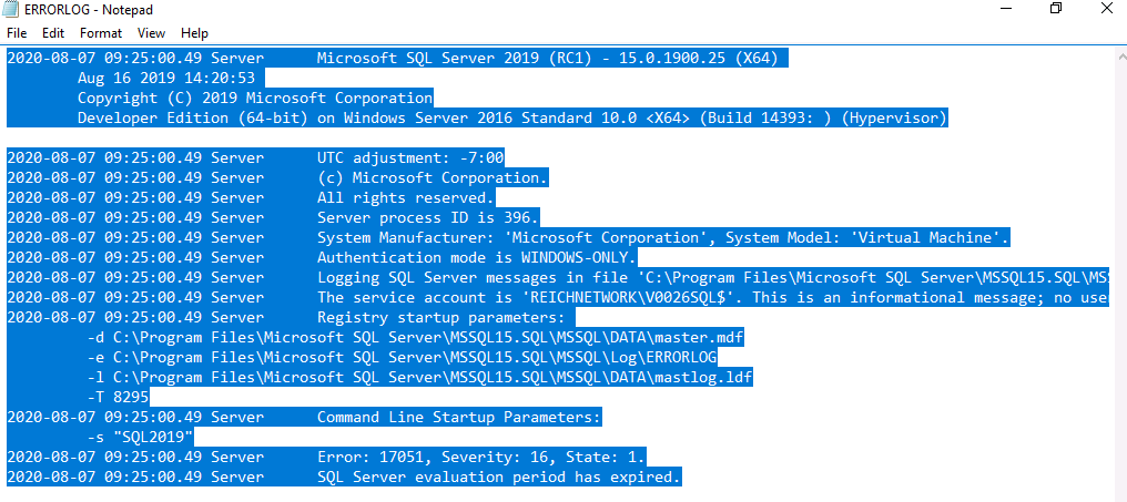 SQL 2019 Fails to Start - Error 17051 | Microsoft Community Hub