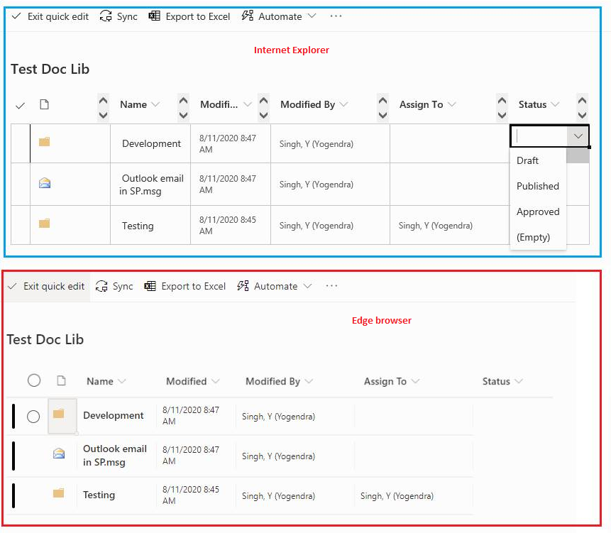 List/Library quick edit is not editing every column in Edge and Chrome ...