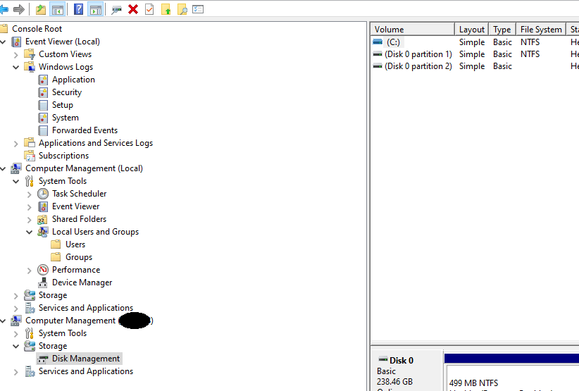 Getting to the bottom of it: Remote Computer Management\Storage\Disk ...