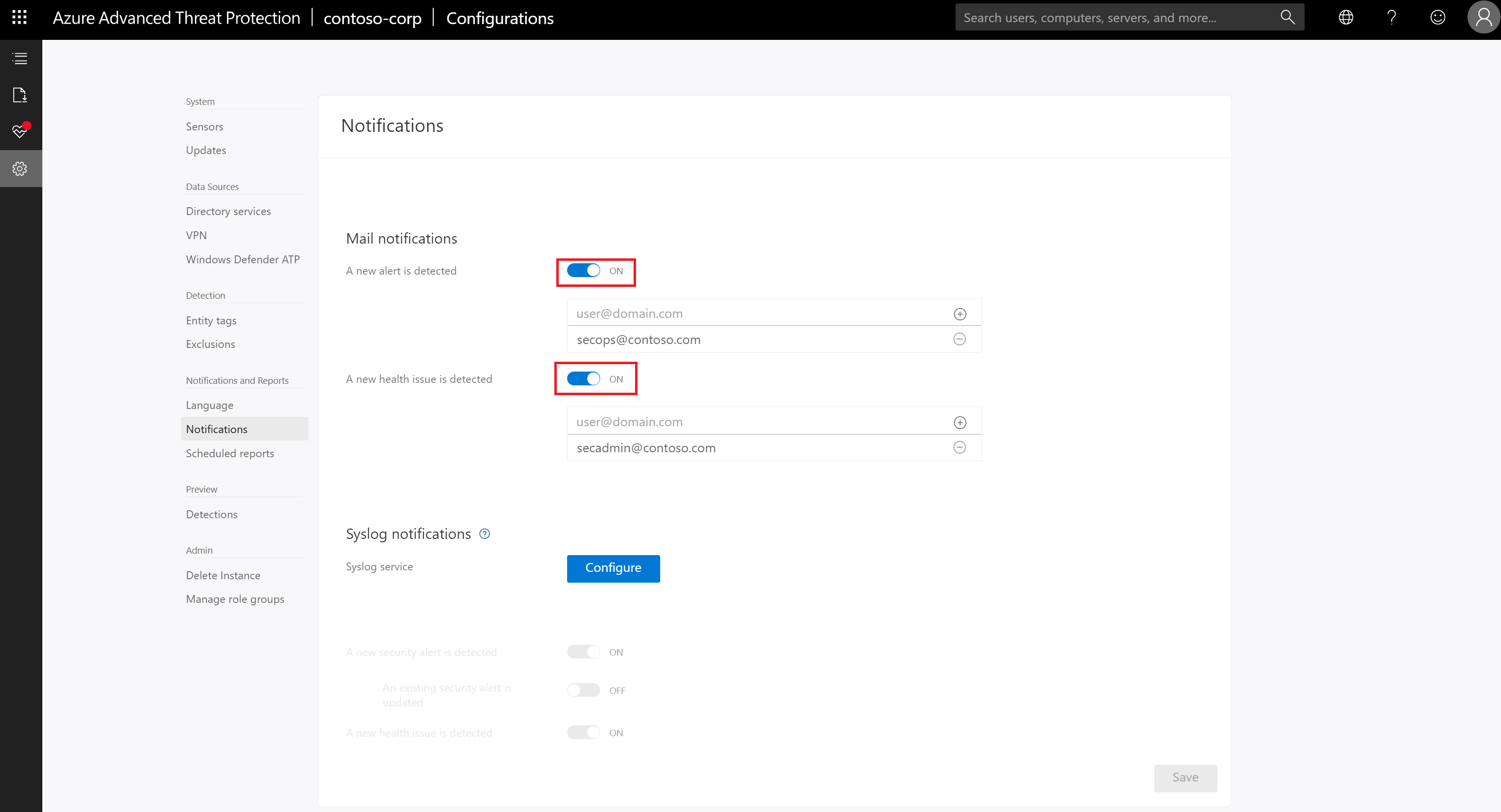 Azure ATP mail notification options change | Microsoft Community Hub