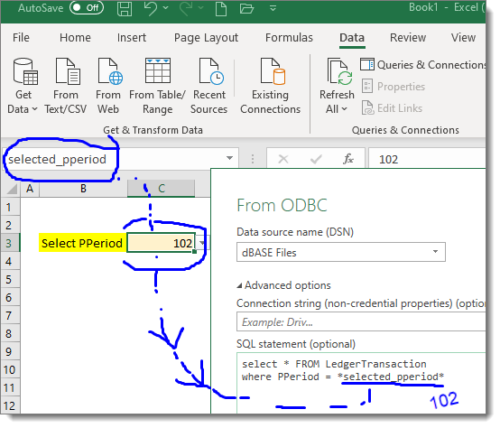ODBC data connection with parameter from drop down | Microsoft ...