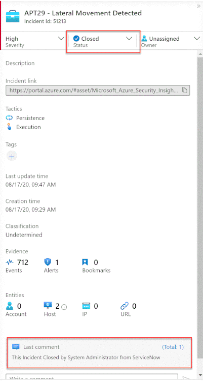 Microsoft Sentinel Incident Bi-directional sync with ServiceNow ...