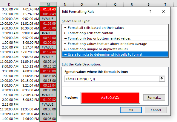 Time Conditional Formatting Help | Microsoft Community Hub