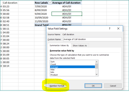 Using PivotTable to calculate average duration | Microsoft Community Hub