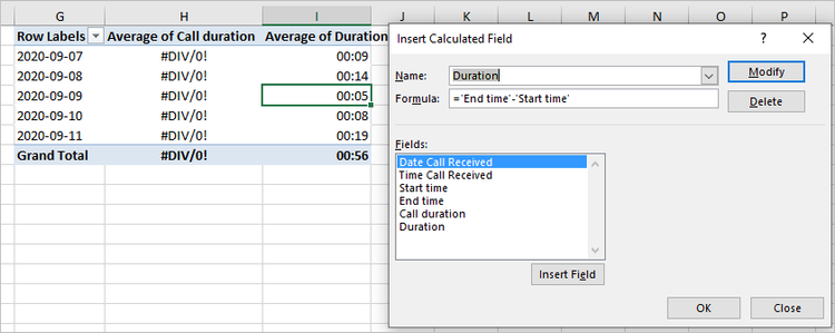 Using PivotTable to calculate average duration | Microsoft Community Hub
