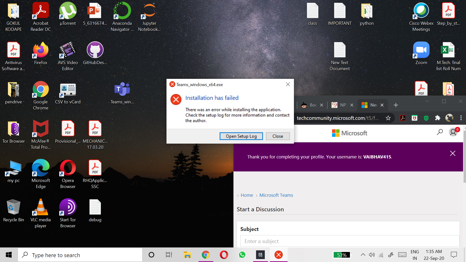 INSTALLATION ERROR | Microsoft Community Hub