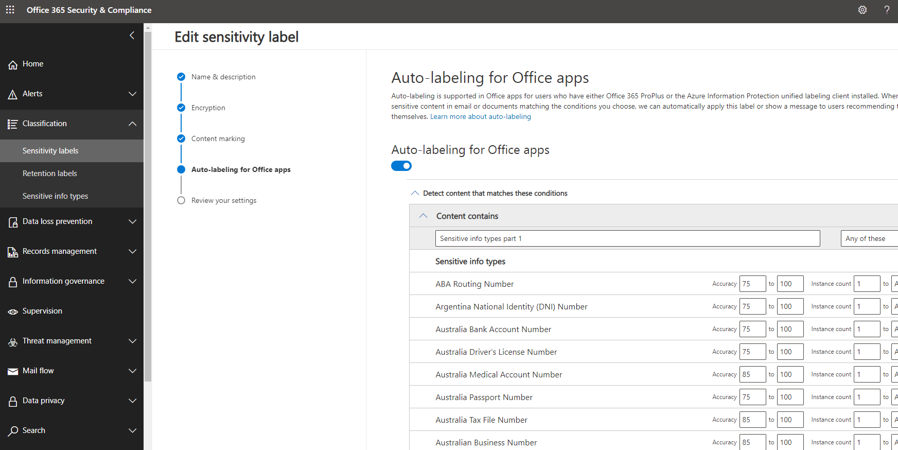 Error in AIP Auto-labeling for Office apps with Microsoft Sensitive ...