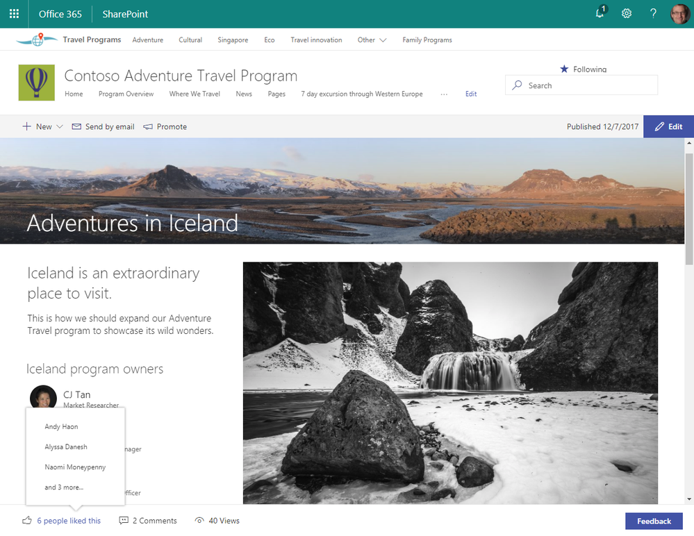 SharePoint Social Bar - Page Usage Information | Microsoft Community Hub